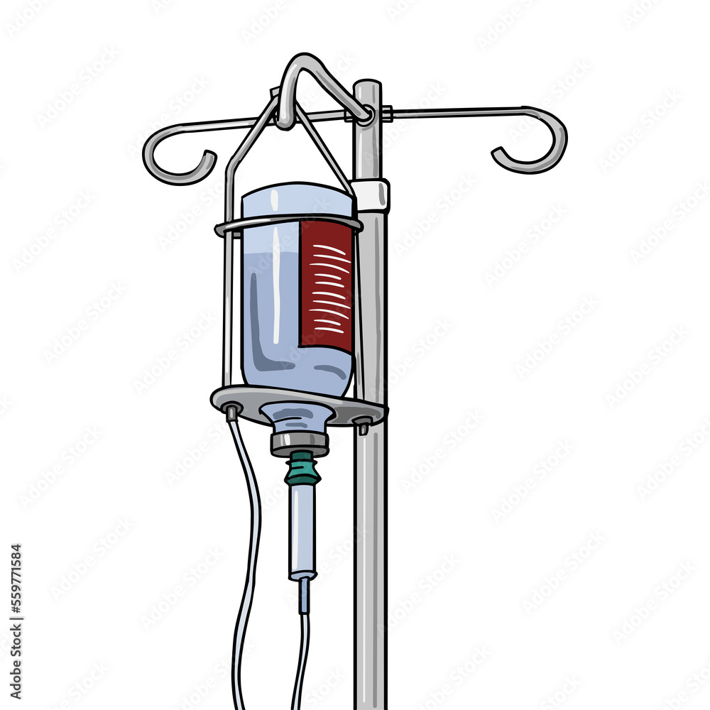 Infusion therapy system pop art style PNG illustration with transparent ...