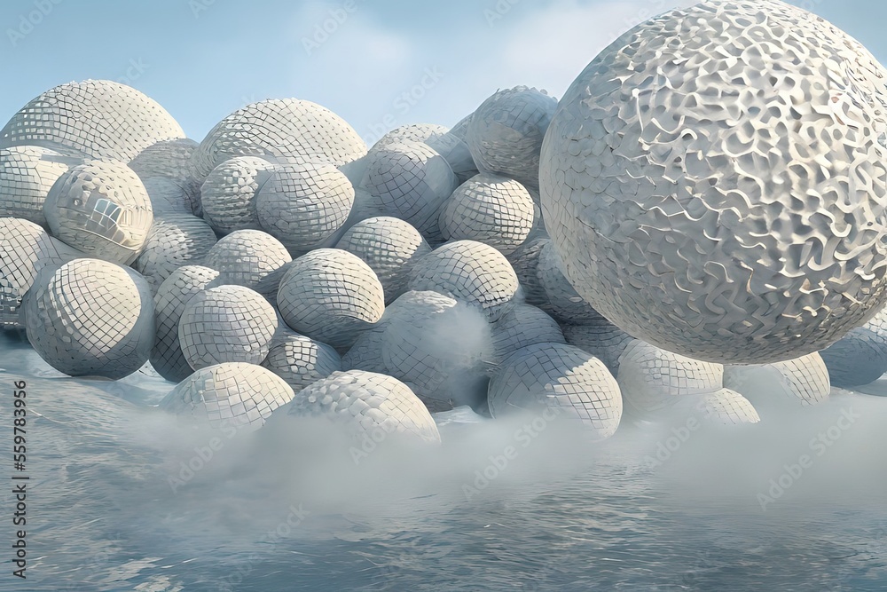 ai generated art. 3d rendering illustration of realistic silver colored ...