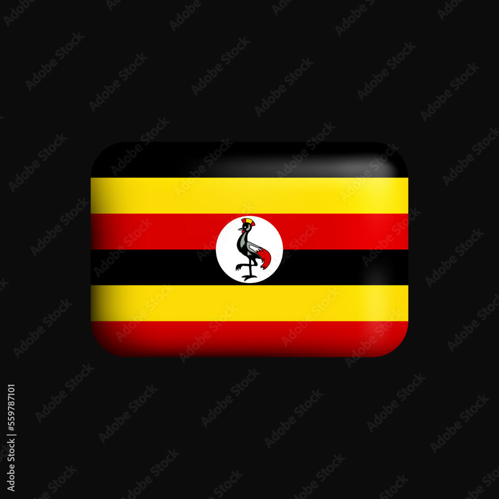 Uganda Flag 3D Icon. National Flag of Uganda. Vector illustration Stock ...