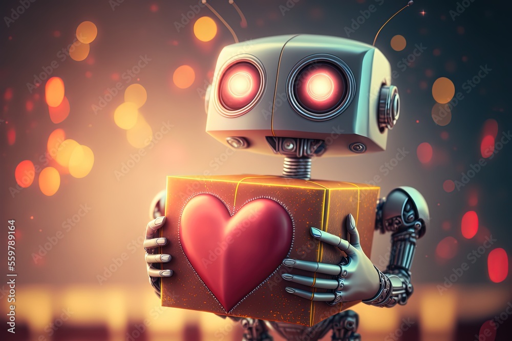 Cute Box Robot Love
