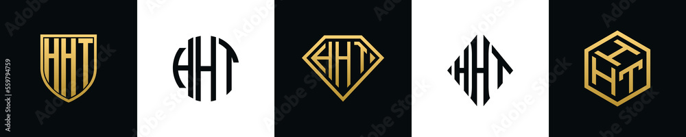 Initial letters HHT logo designs Bundle. This collection incorporated ...