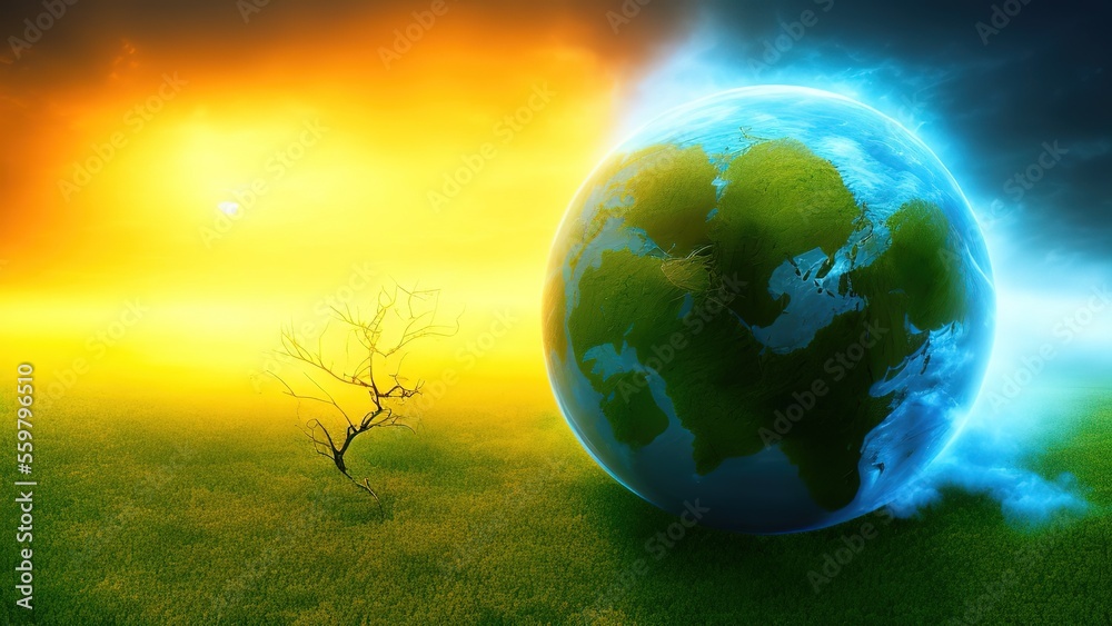 Earth is attacked by the greenhouse effect air pollution causes global ...