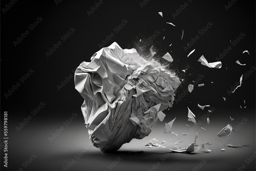 a piece of paper that is falling off of it's side and into the air with ...