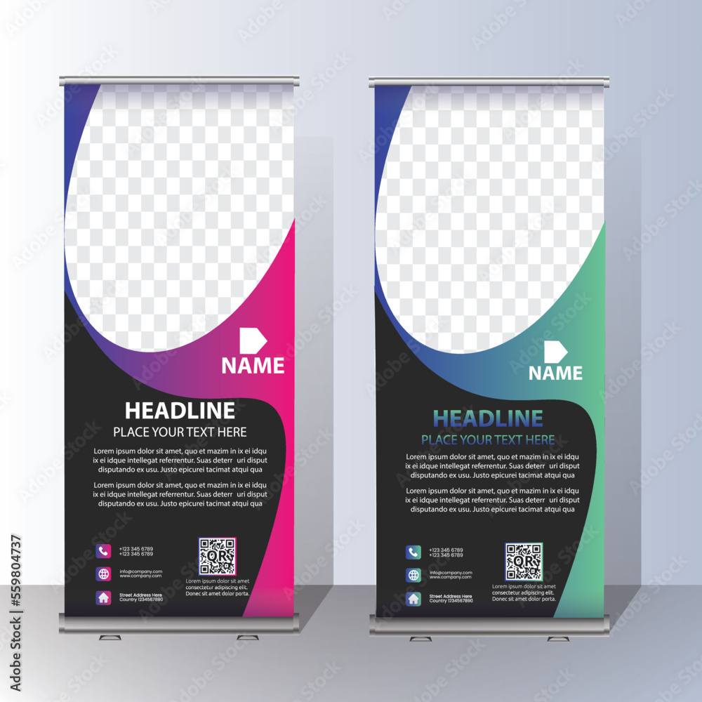 Roll Up Banner Signage Standee Template for Advertising and ...