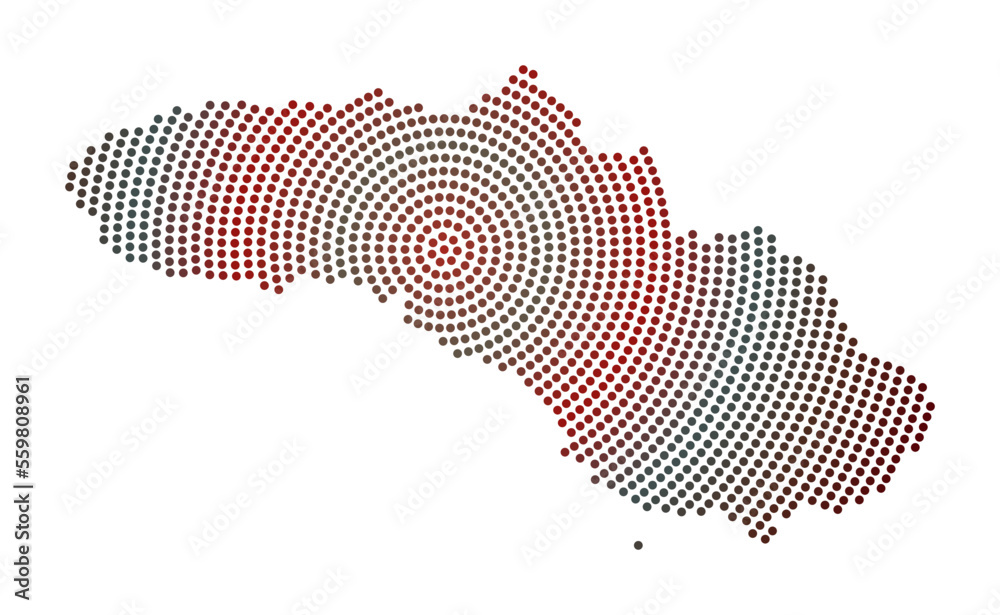 Sumba dotted map. Digital style shape of Sumba. Tech icon of the island with gradiented dots ...