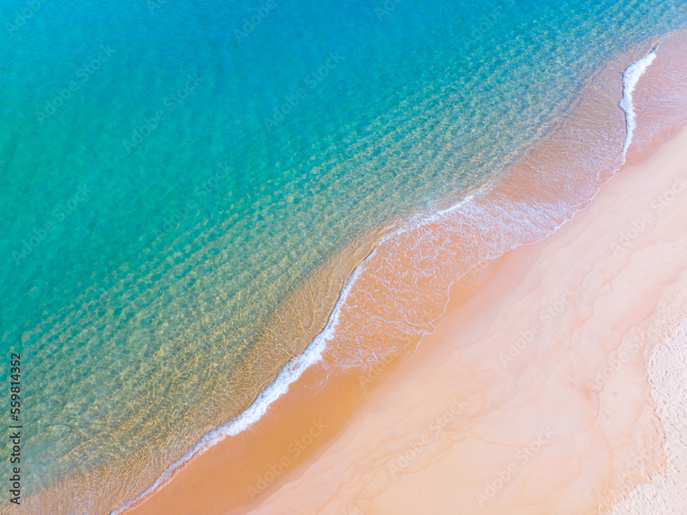 Sea surface aerial view,Bird eye view photo of beach and blue waves ...