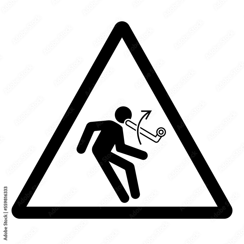 Warning Object Bumps Of Face Hazard Symbol Sign ,Vector Illustration ...