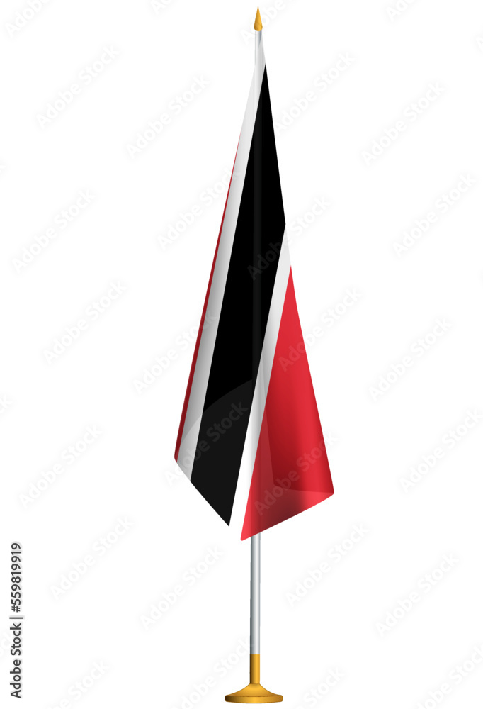 Isolated small national flag of Trinidad and Tobago vector with golden ...