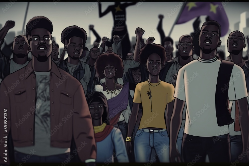 Black History Month celebration, group of people act of activism ...