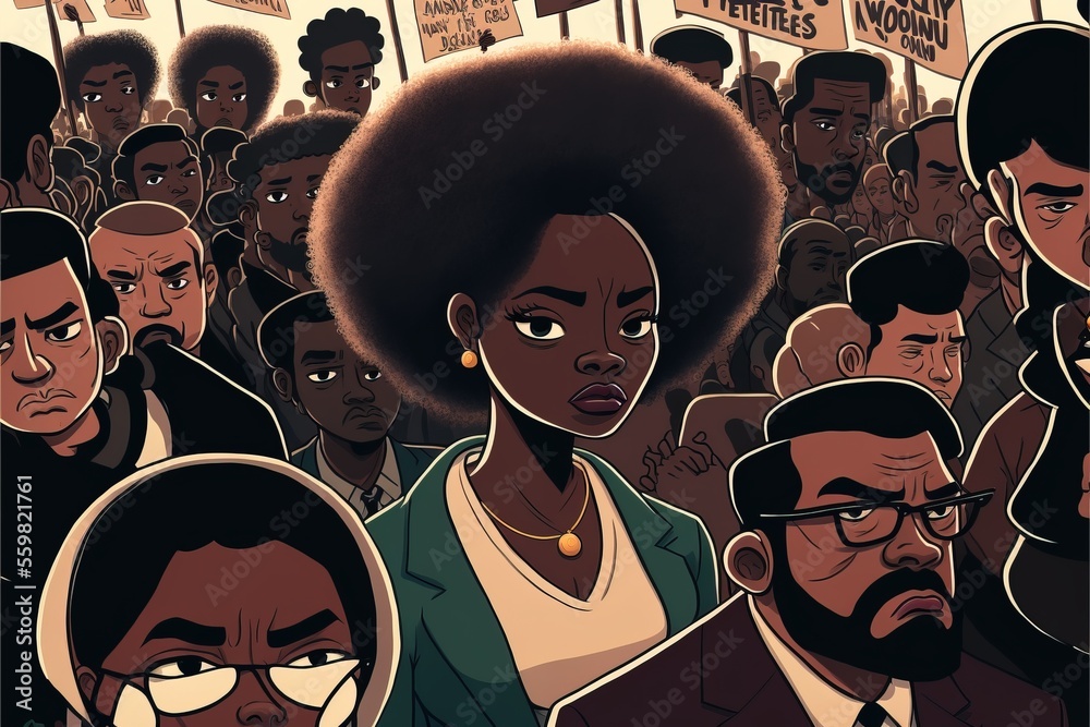 Black History Month celebration, group of people act of activism ...