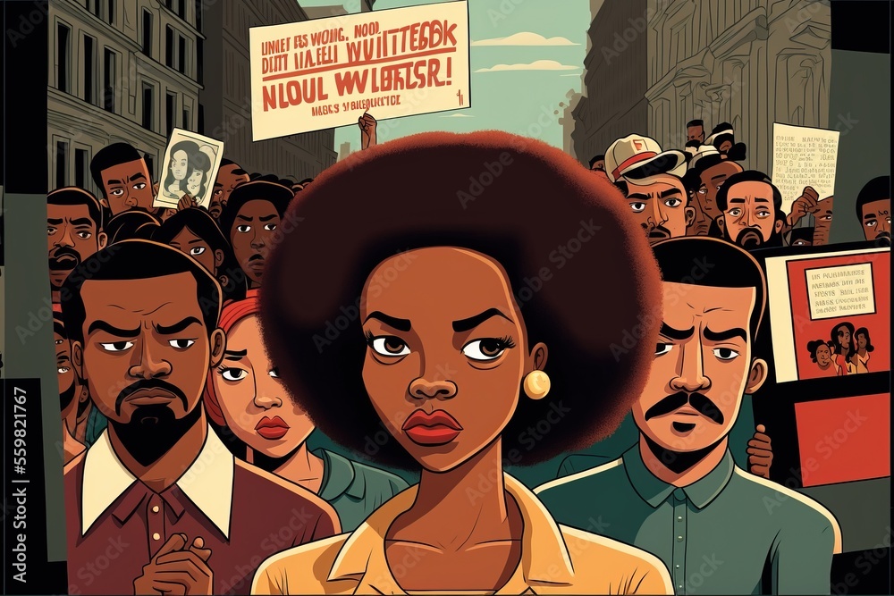 Black History Month celebration, group of people act of activism ...