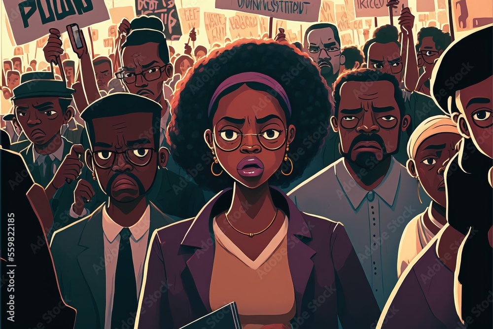 Black History Month celebration, group of people act of activism ...