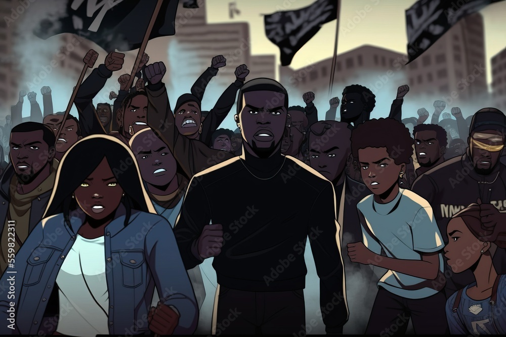 Black History Month celebration, group of people act of activism ...