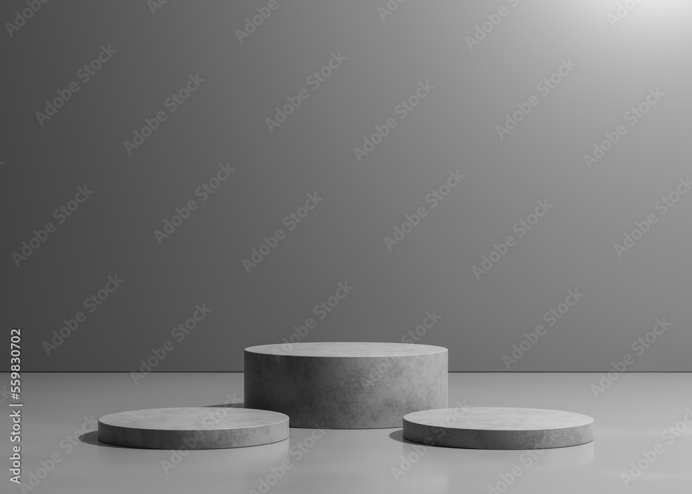 Grey shades abstract cement stage or podium with place for your product ...
