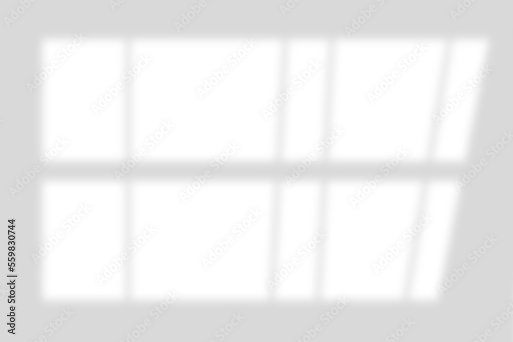 Window natural shadow overlay effect on white texture background, for ...