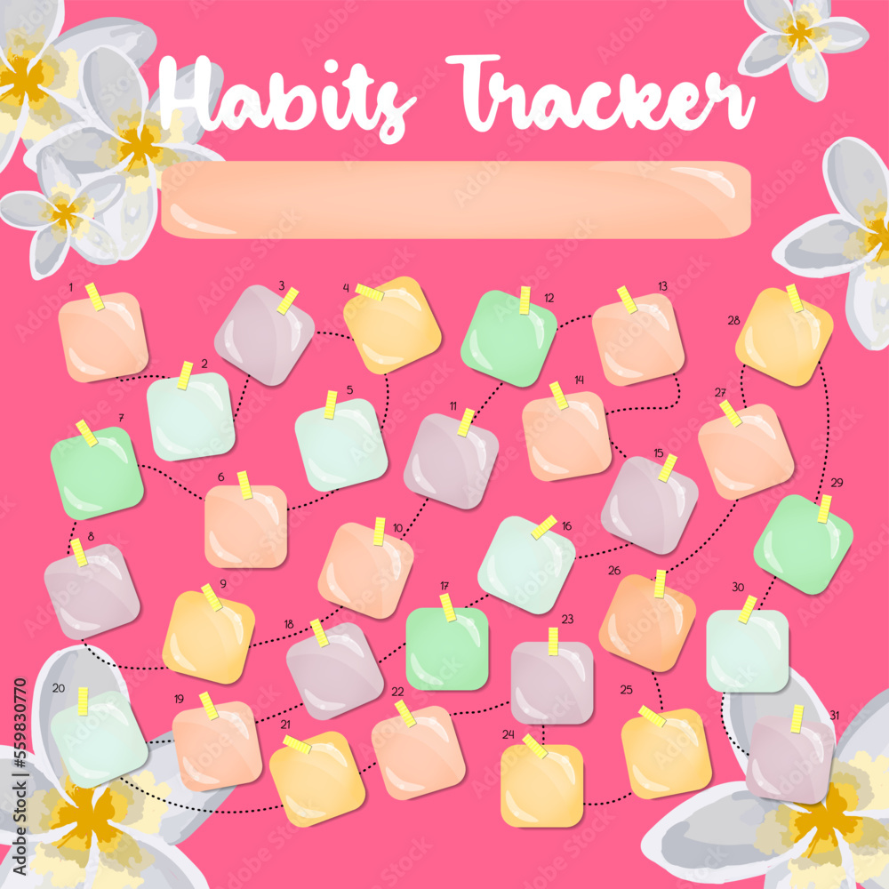 Daily habit tracker for 31 days vector design,Simple monthly planner ...