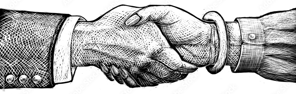 handshake illustration Stock Illustration | Adobe Stock