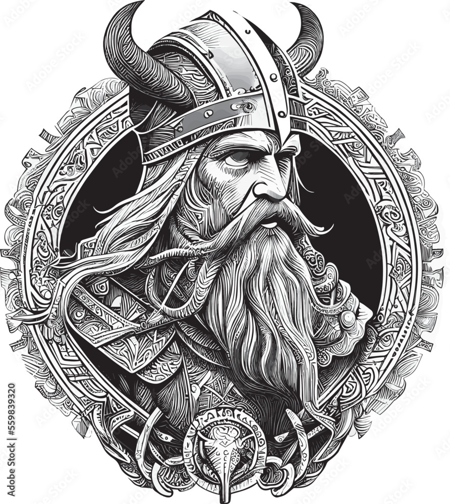 Viking warrior emblem Stock Vector | Adobe Stock