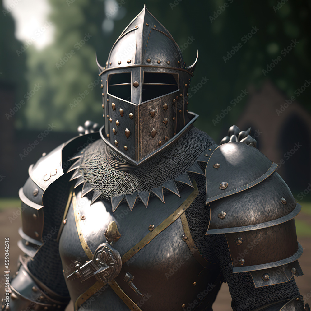 medieval heavily armored soldier in spiked armor, concept art Stock ...