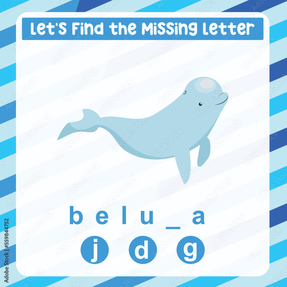 Missing letter worksheet. Complete the letters for sea animal name in ...