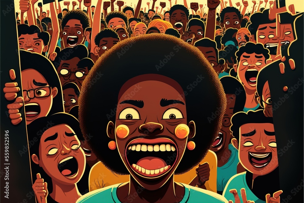 Black History Month celebration, group of people act of activism ...