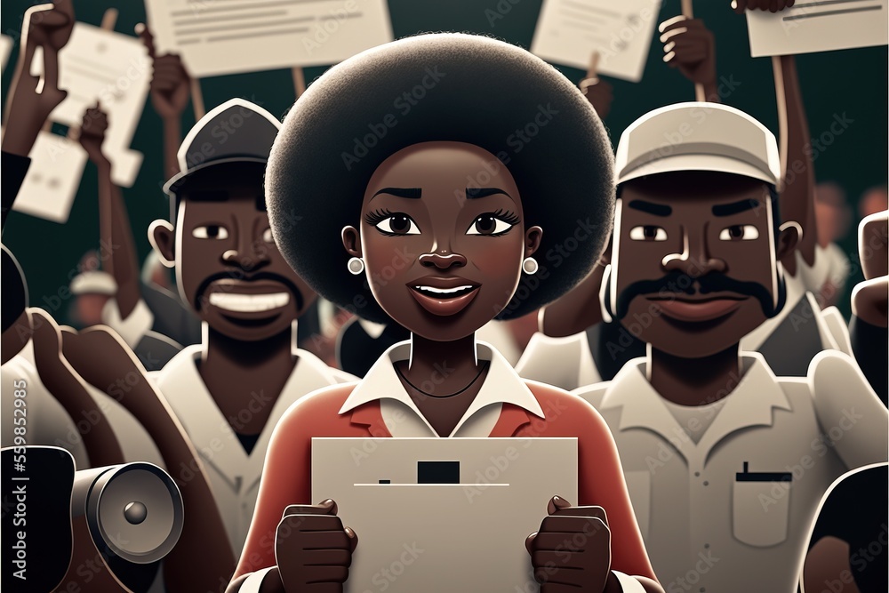 Black History Month celebration, group of people act of activism ...