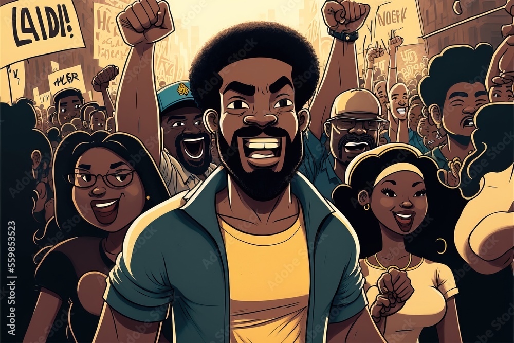 Black History Month celebration, group of people act of activism ...