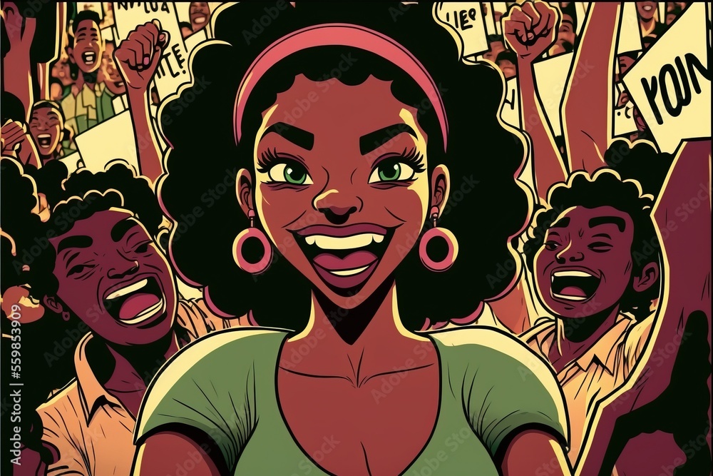 Black History Month celebration, group of people act of activism ...