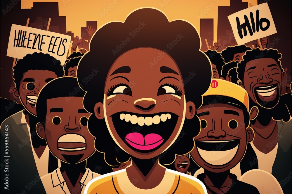 Black History Month celebration, group of people act of activism ...