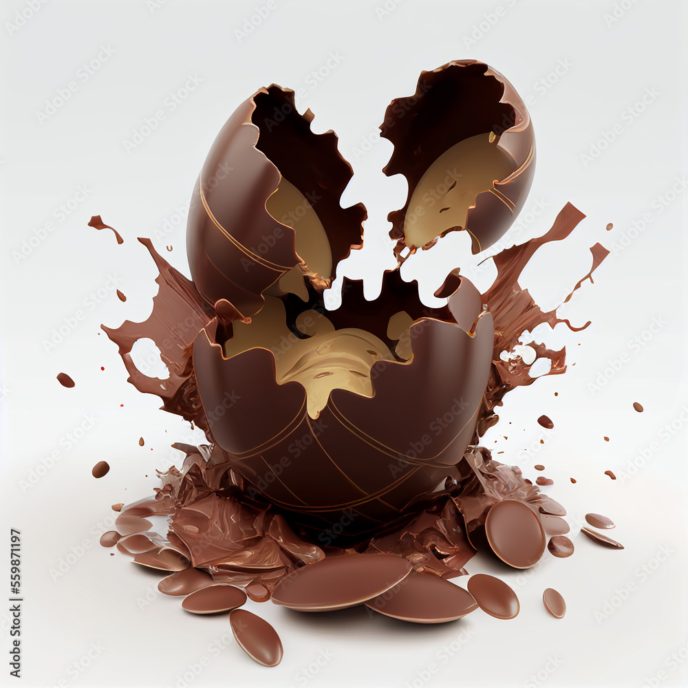 chocolate easter egg splash, ai generated Stock Illustration | Adobe Stock