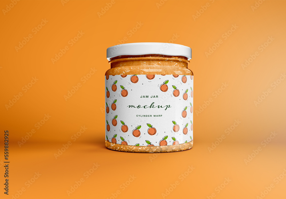 Front View Jam Jar Mockup – Professional Packaging Design for Jam ...