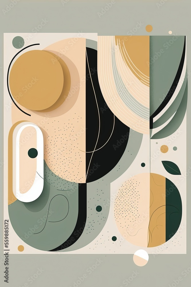 neutral color scheme, modern geometric forms, modern lines and shapes ...
