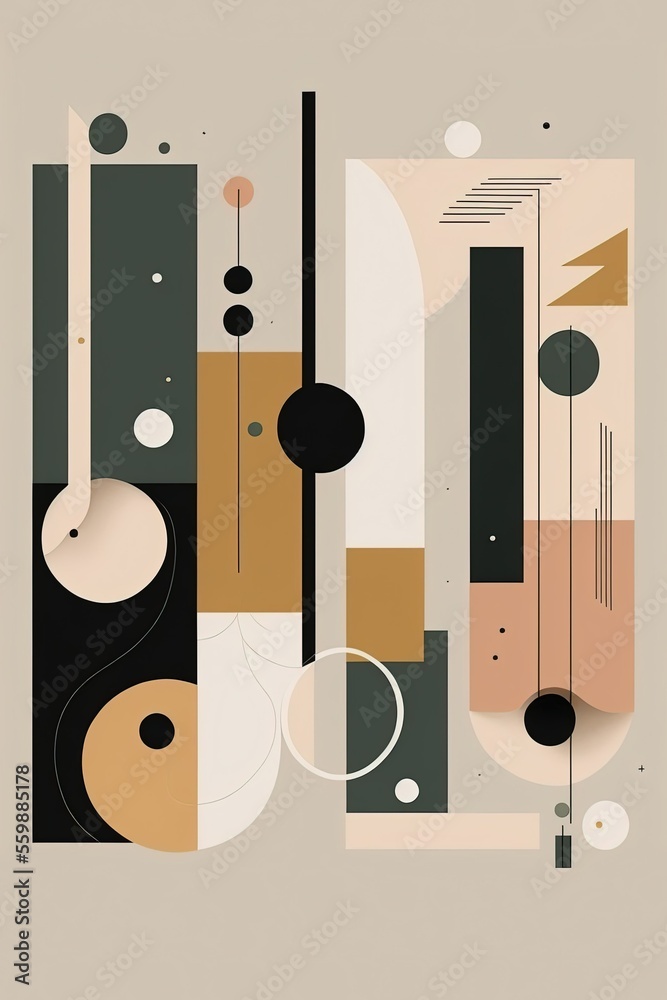neutral color scheme, modern geometric forms, modern lines and shapes ...