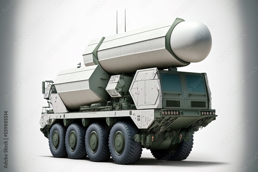 multistage air defense missile against airplanes. from the front side ...