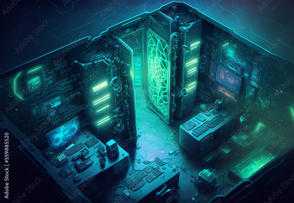 Splashart of cybersecurity with a series of interconnected cyber ...