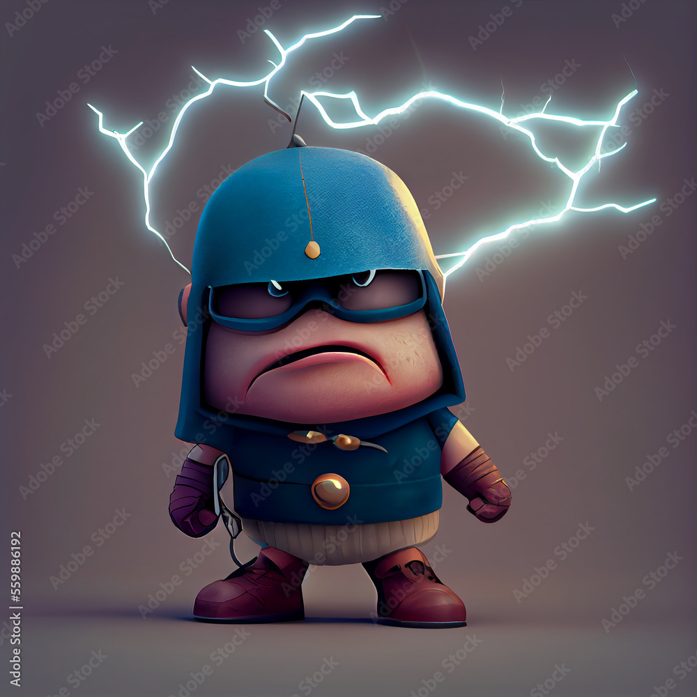 Cartoon Lightning Character ai art Stock Illustration | Adobe Stock