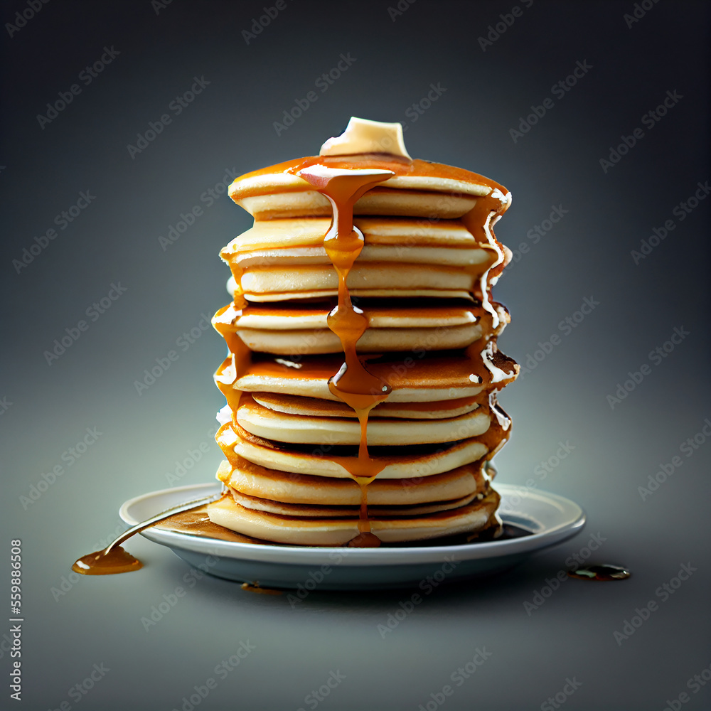 Stack of pancakes ai art Stock Illustration | Adobe Stock