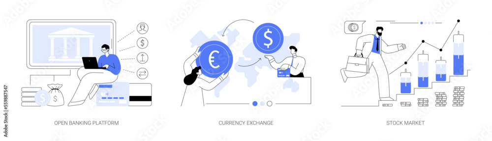 Financial system abstract concept vector illustrations. vector de Stock ...