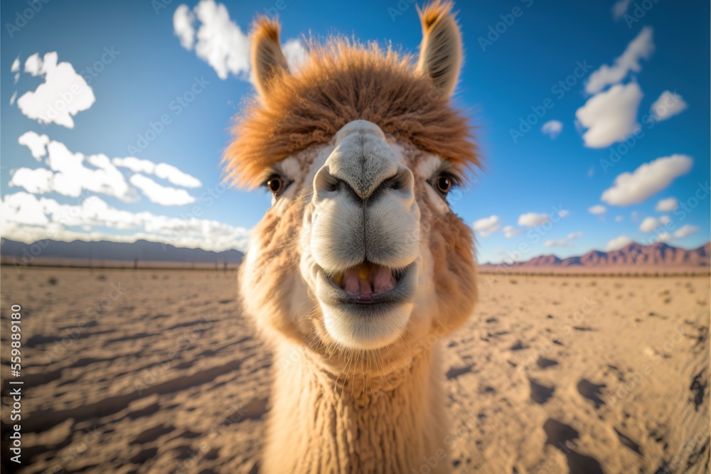 a camel with a very long nose and a very long nose with a big smile on ...