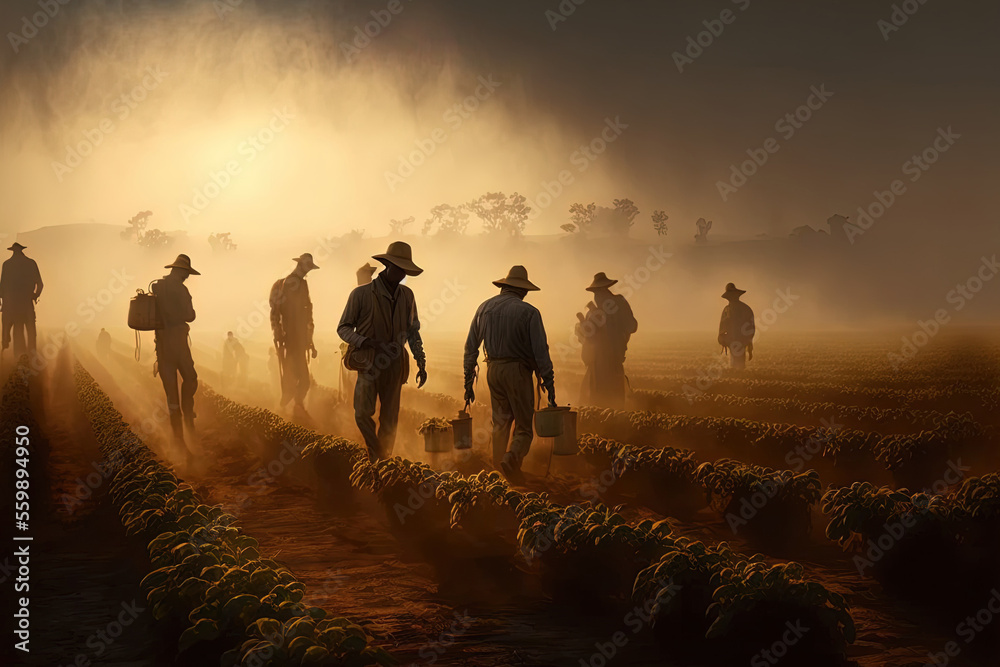 Field work, harvesting, physical labor, farming, agriculture, agro industry in developing ...