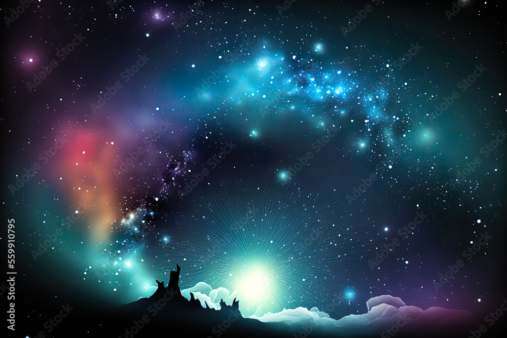 outer space backdrop background with stars image. Generative AI Stock ...