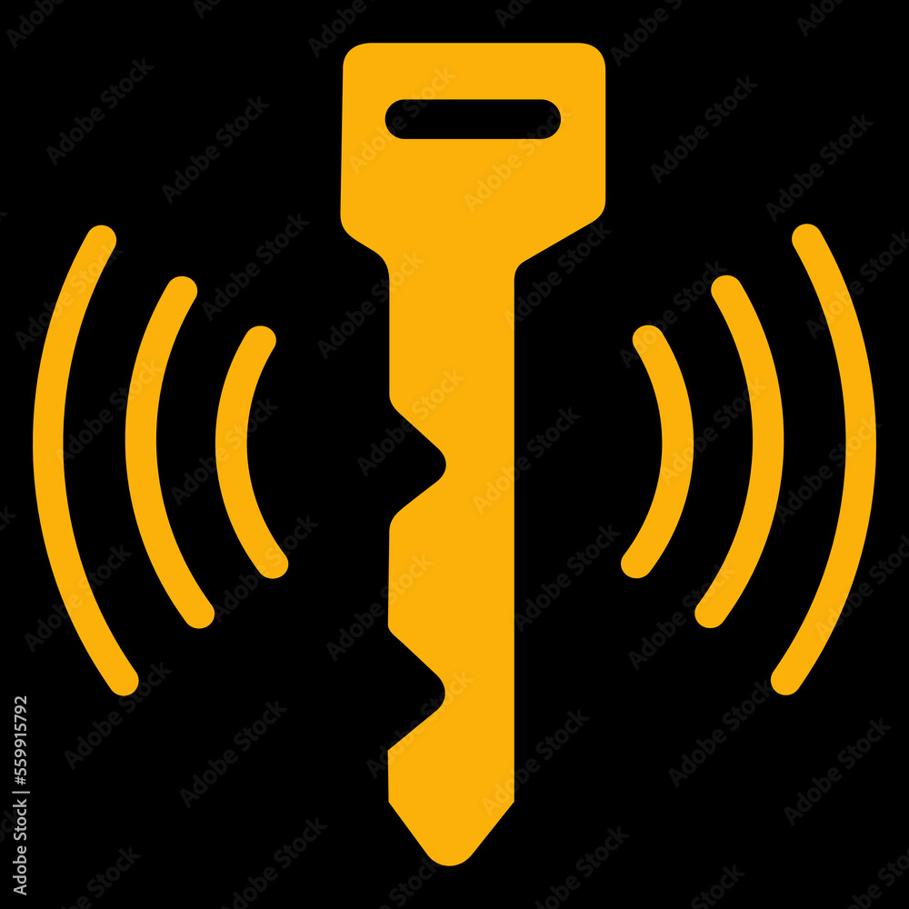 Amber vector graphic on a black background of a dashboard warning light ...