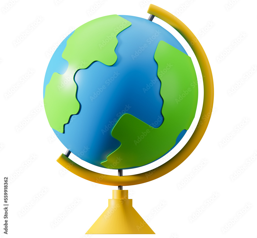 Globus 3d illustration isolated on white background. 3d globe ...