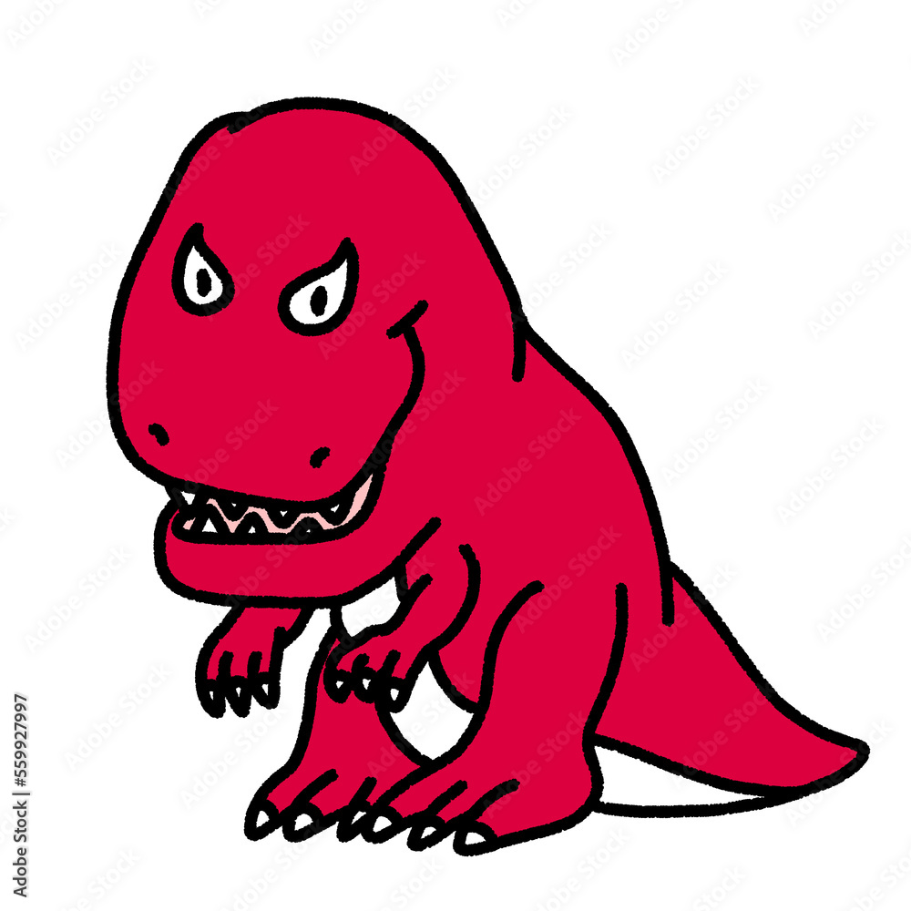 red t-rex, tyrannosaurus, dinosaur, character design, cute cartoon ...