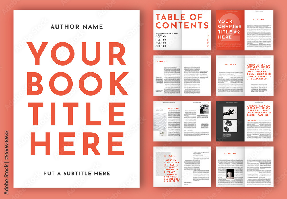 Narrative Print Book Layout Stock Template | Adobe Stock