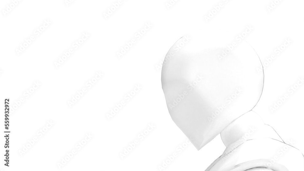 Detailed appearance of the white AI robot under white background ... Detailed appearance of the white AI robot under white background ...