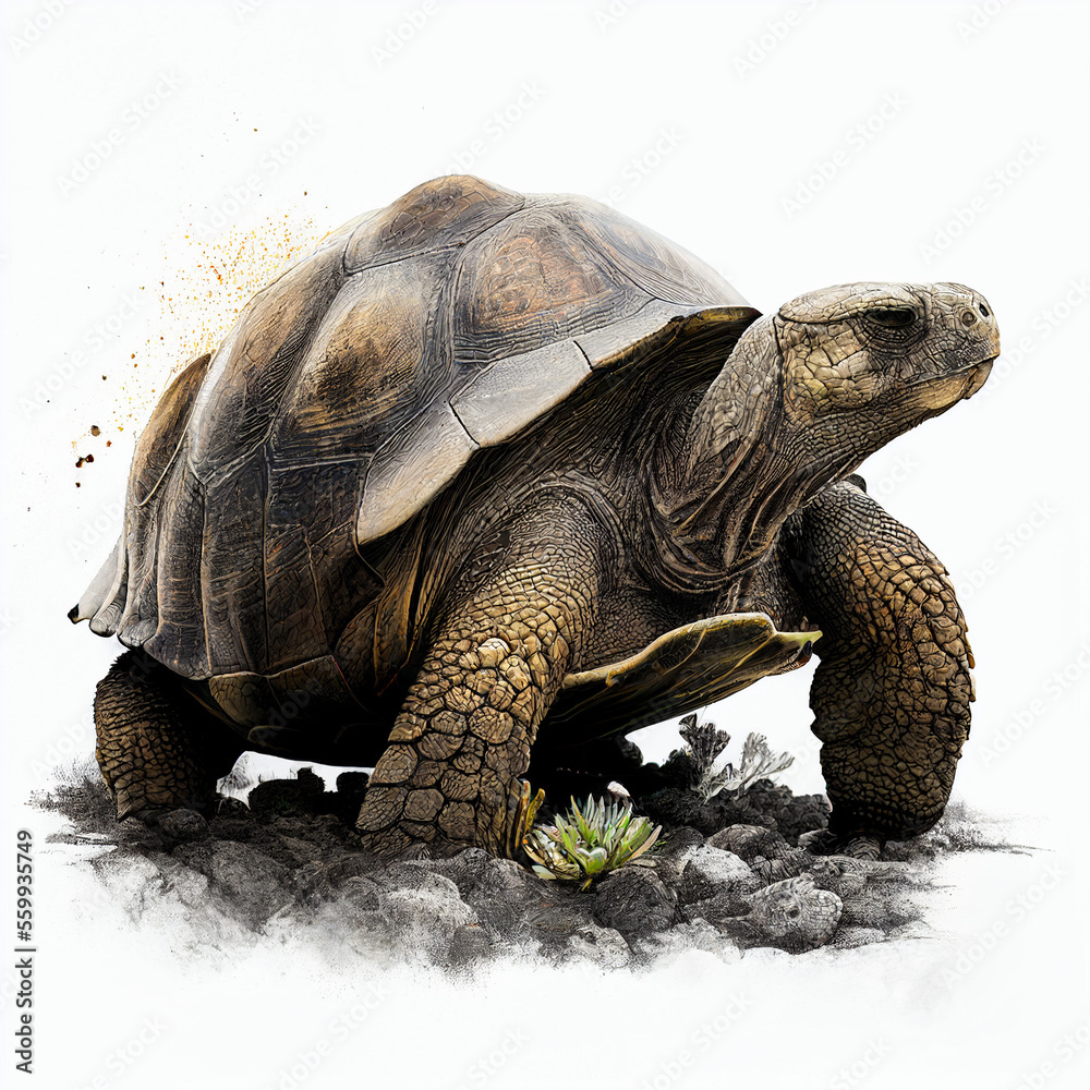 Aldabra Giant Tortoise image with white background ultra realistic ...