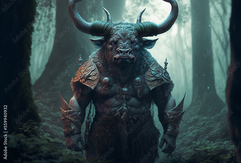 The Minotaur is a Cretan monster with the body of a man and the head of ...