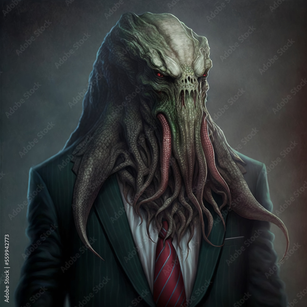 Cryptobro Business Cthulhu in a Fancy Pinstripe, Suit. [Sci-Fi, Fantasy ...
