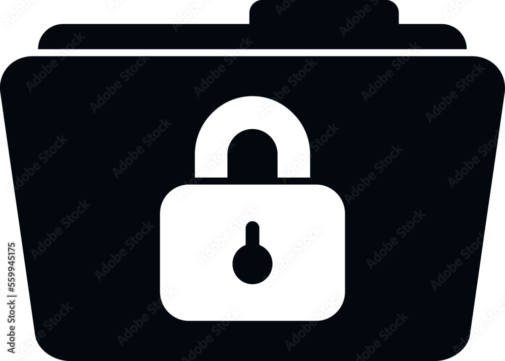 Lock folder icon simple vector. Cipher data. Code logo Stock Vector | Adobe Stock